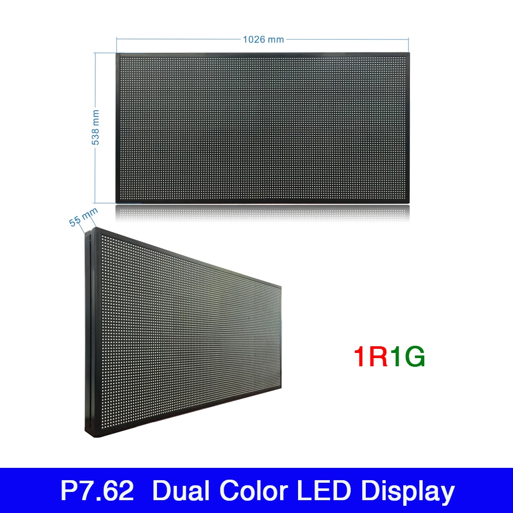 P7.62 1R1G Dual Color led display LED marquee screen scrolling display ...