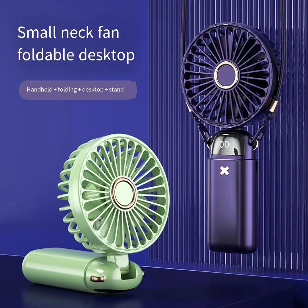 New-Digital-Display-Handheld-Electric-Fan-USB-Portable-Foldable-Hanging ...