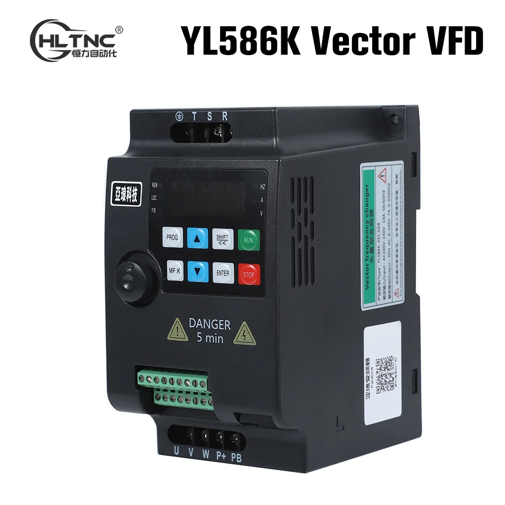 HLTNC-Current-Adjustable-YL586K-0-75KW-1-5KW-2-2KW-Vector-VFD-Inverter ...