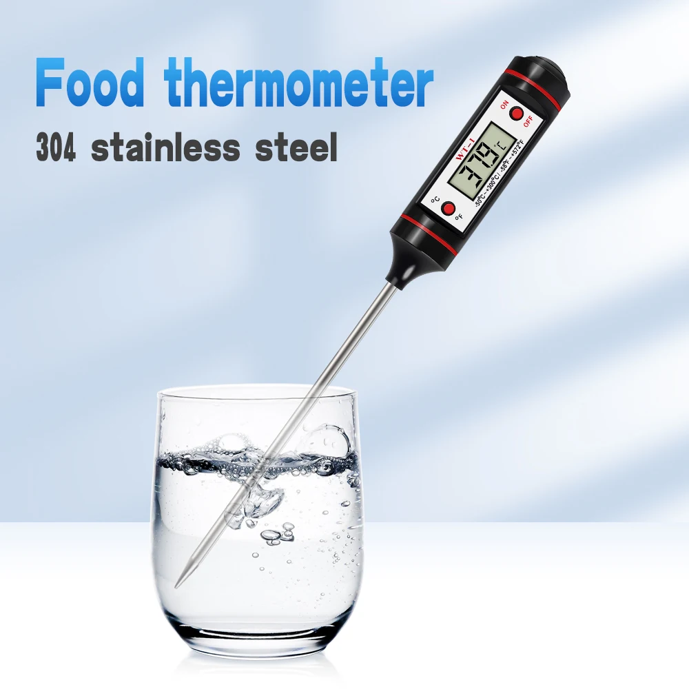 Portable-Digital-Kitchen-Thermometer-BBQ-Meat-Water-Oil-Stainless-Steel ...