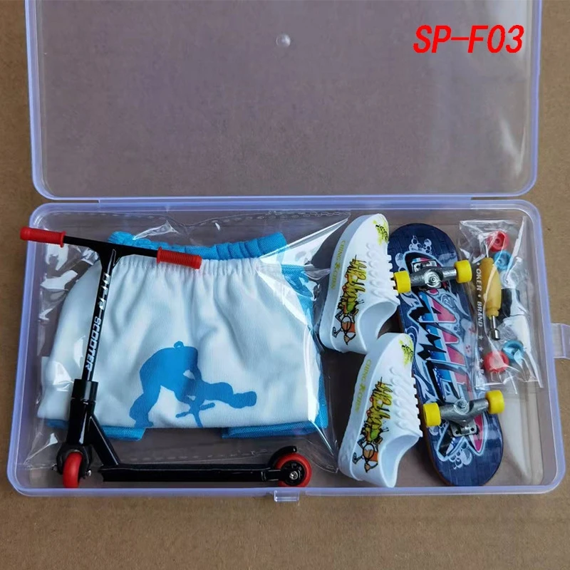 Alloy Finger Scooter Finger Toy Skateboards With Pants Shoes And Tools ...