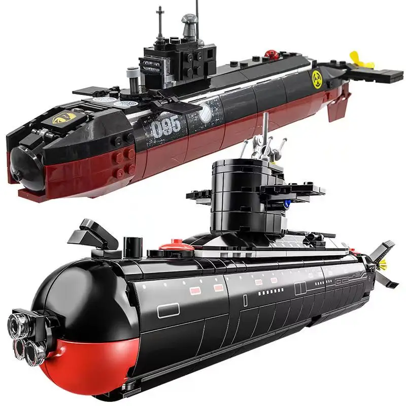 519Pcs Nuclear-Powered Submarine Warship Weapons Model Building Blocks ...