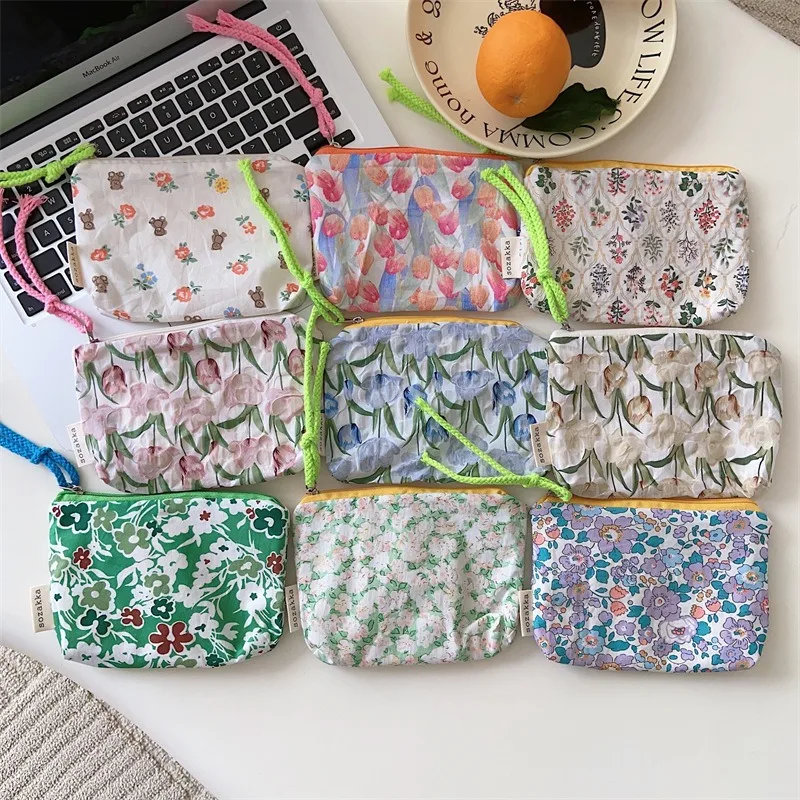 Kawaii Floral Travel Portable Cosmetic Lipstick Storage Bag Women ...