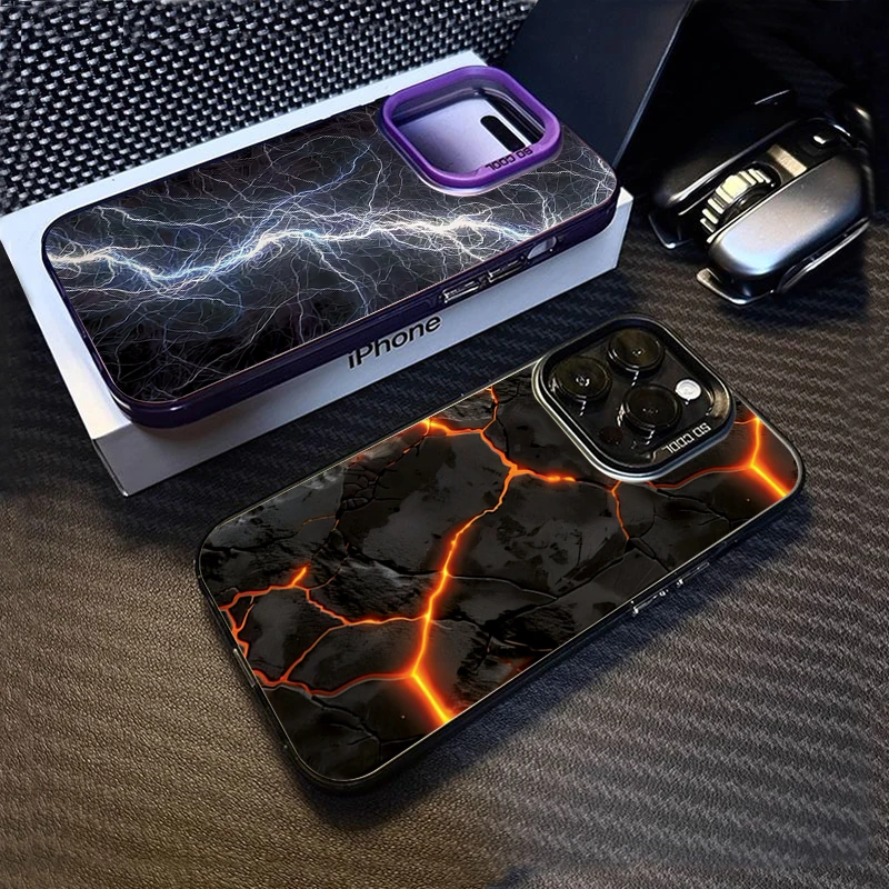 Creative Mountain Magma Lightning Electroplate Silver IMD Case For ...