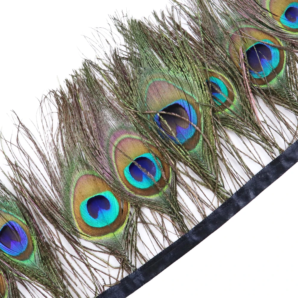 1-Meter-Natural-Peacock-Feather-Trims-Fringe-Big-Eye-Peacock-Feather ...