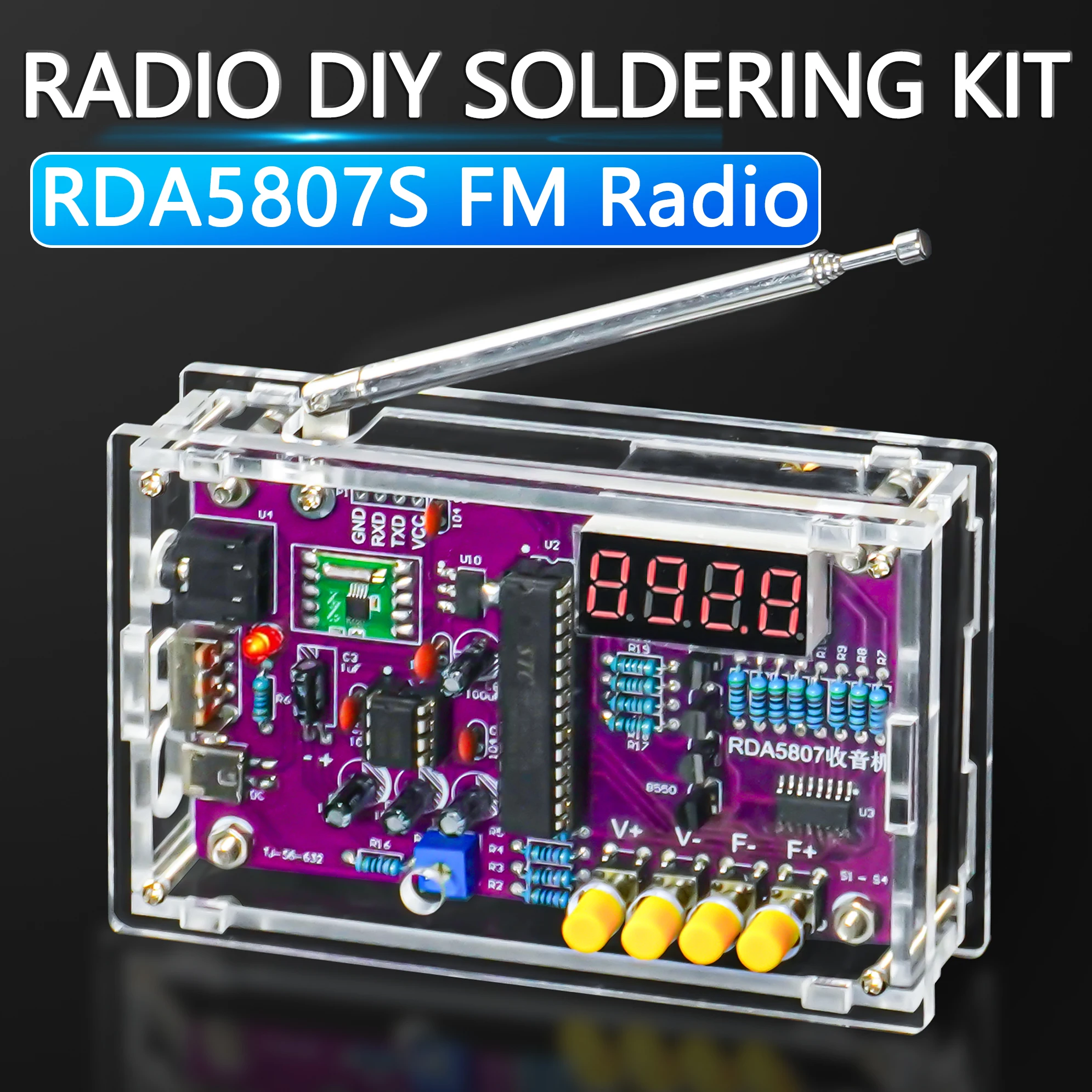 RDA5807 FM Radio Assembly Kit DIY Fabrication Microcontroller Soldering ...
