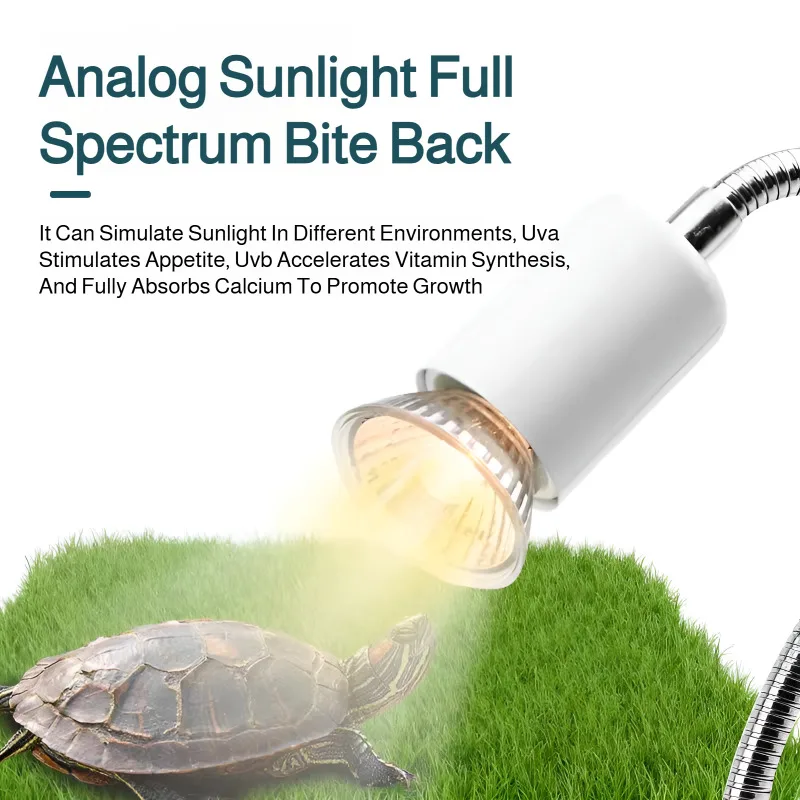 Uva+Uvb 3.0turtle Basking Back Lamp Full Spectrum Climbing Pet Tortoise ...