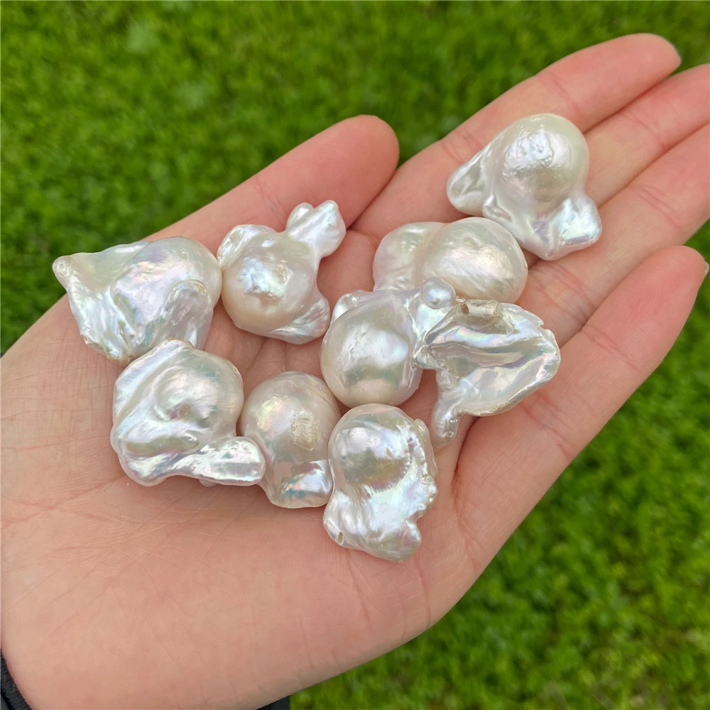 Genuine Irregular Natural Pearl Beads High Quality Baroque Pearl Charms ...