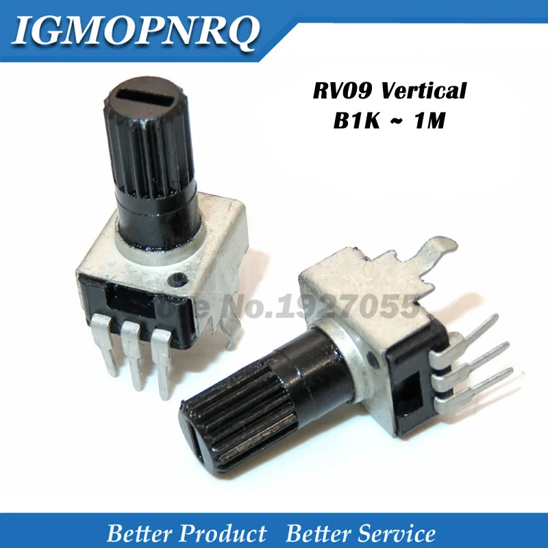 100PCS RV09 Vertical Adjustable Potentiometer 1K 2K 5k 10K 20K 50K 100K ...