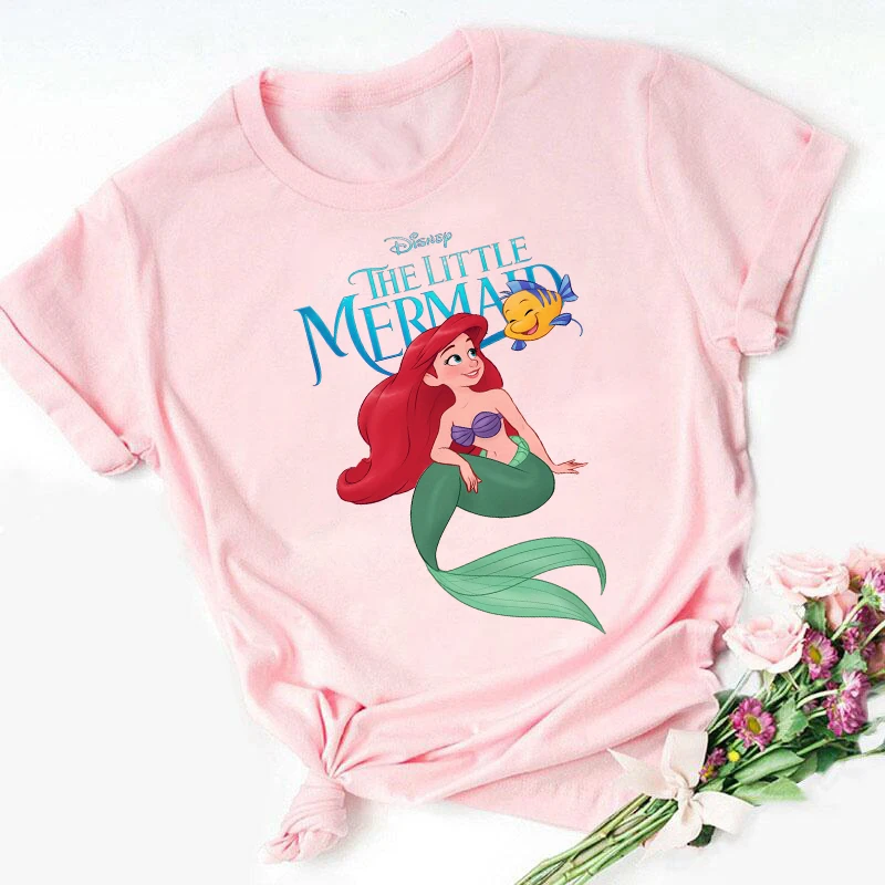 Camiseta de Disney para niños y niñas, Tops de la princesa Ariel, ropa ...