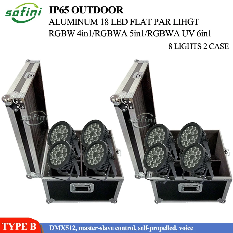 2×Cases 8×Aluminum IP65 Outdoor Par Light Waterproof Led Par Rgbw 18 ...