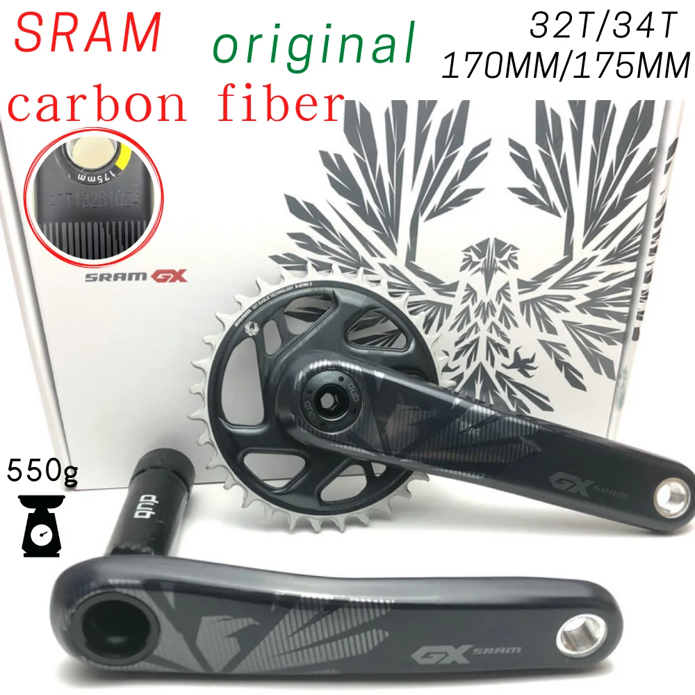 SRAM Original Carbon Crank, Gx Eagle, 12 Velocidade, DUB, 32T, 34T ...