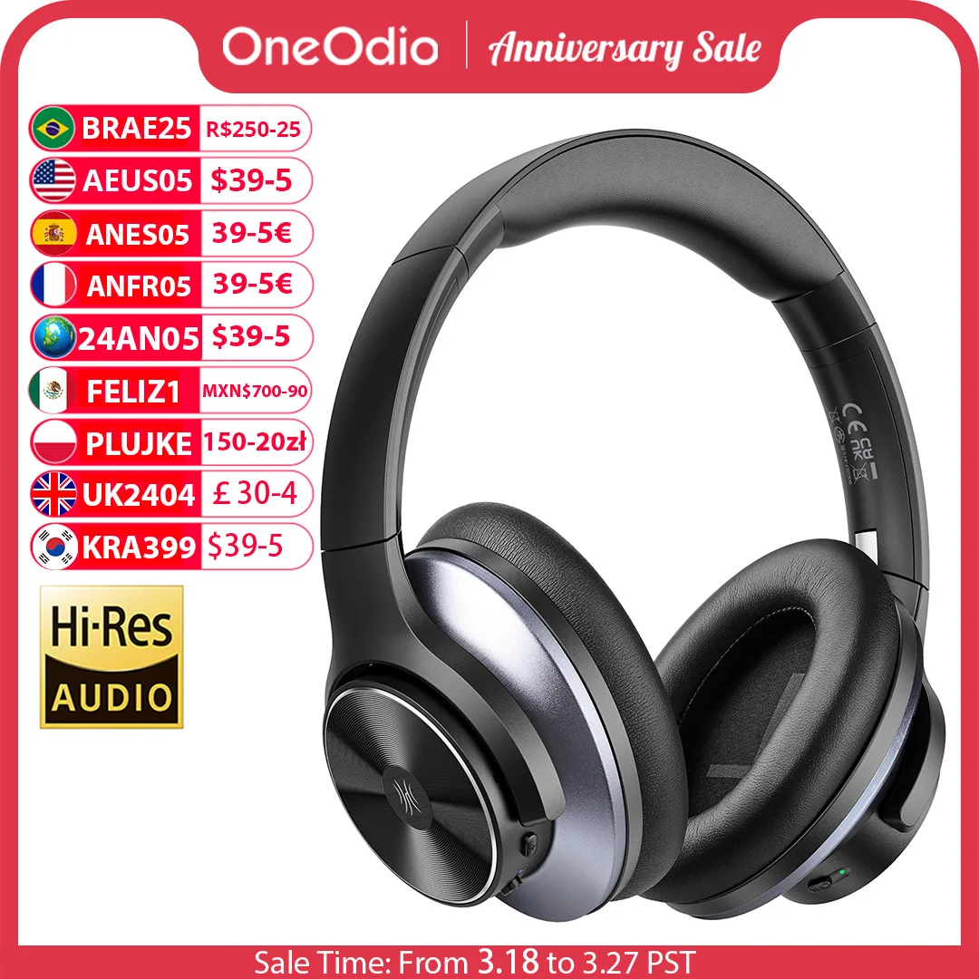 Oneodio-auriculares-inal-mbricos-Focus-ANC-cascos-con-Bluetooth-Audio ...