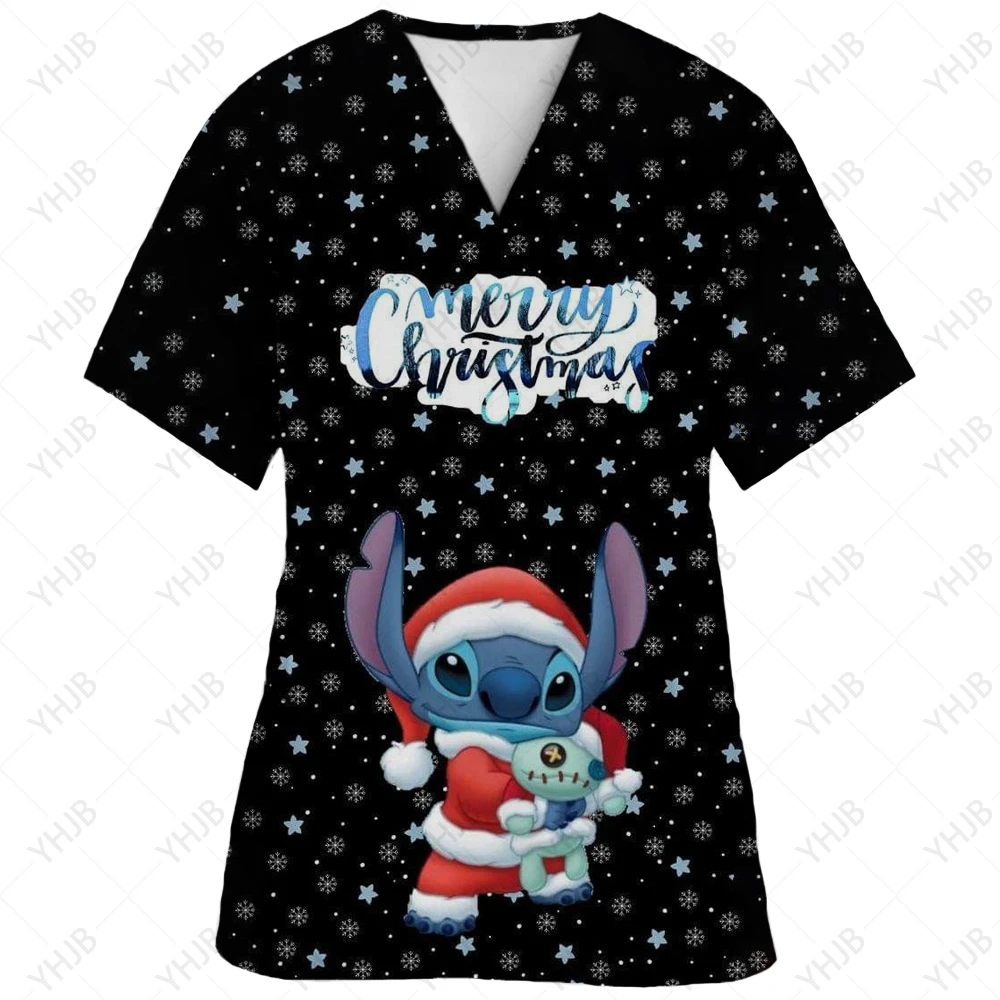 Uniforme de enfermera con estampado de Disney Stitch, uniforme de ...