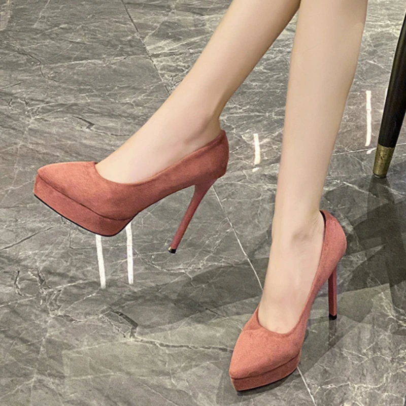 Sapatos-de-salto-super-alto-para-mulheres-plataforma-imperme-vel-boca ...