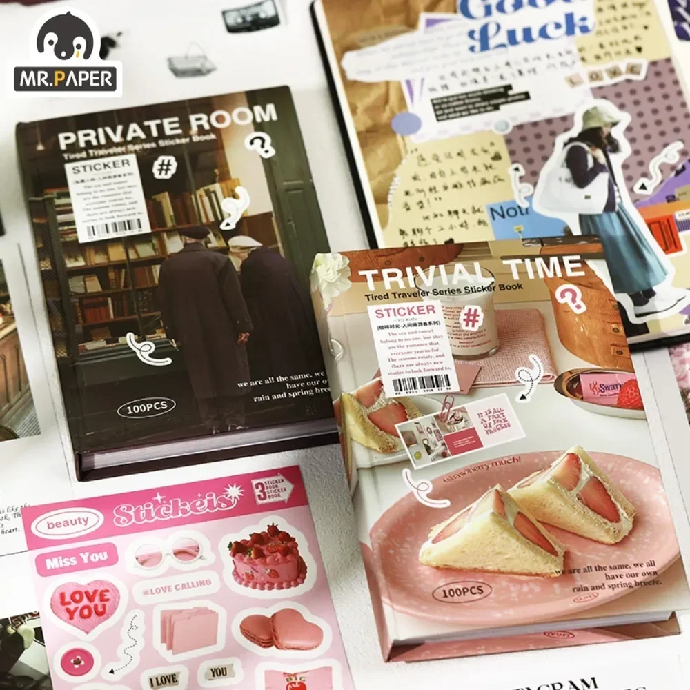 Mr-Paper-100pcs-book-INS-Style-Daily-Life-Stickers-Paper-Creative ...