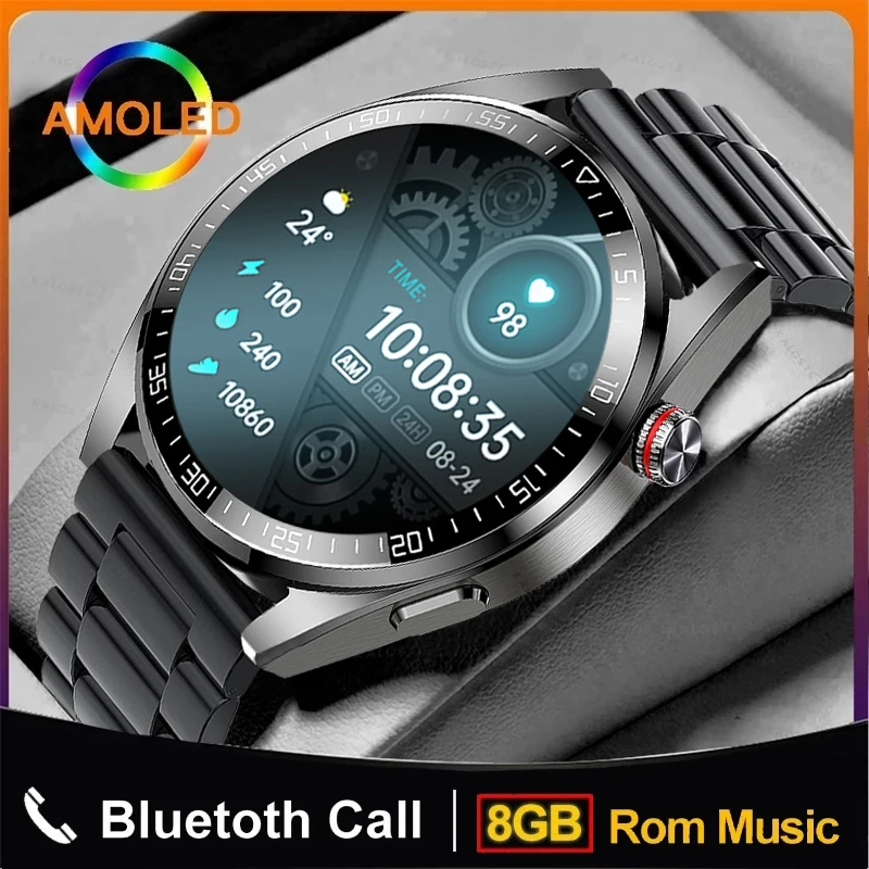 New-454-454-AMOLED-Screen-Smartwatch-Bluetooth-Call-Men-Watches-8GB ...
