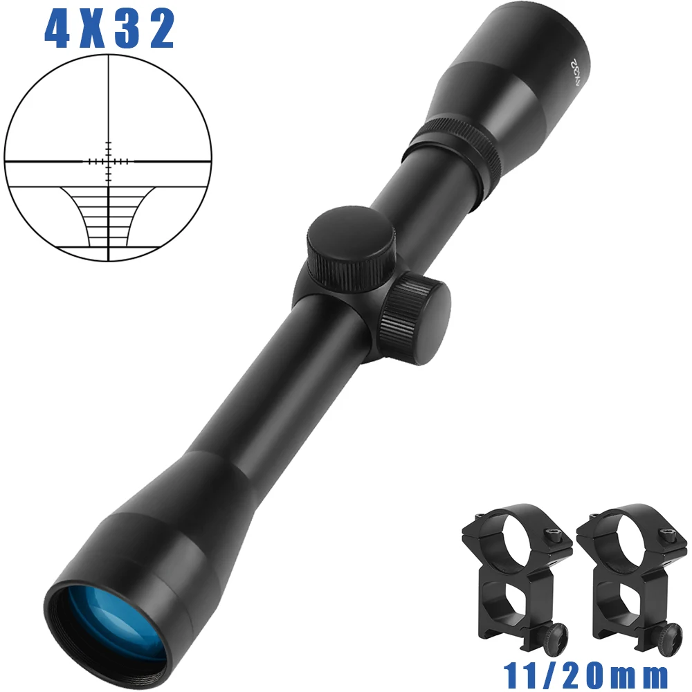 Optical Sight 4x32 Compact Rifle Scope Long Distance Shooting ...