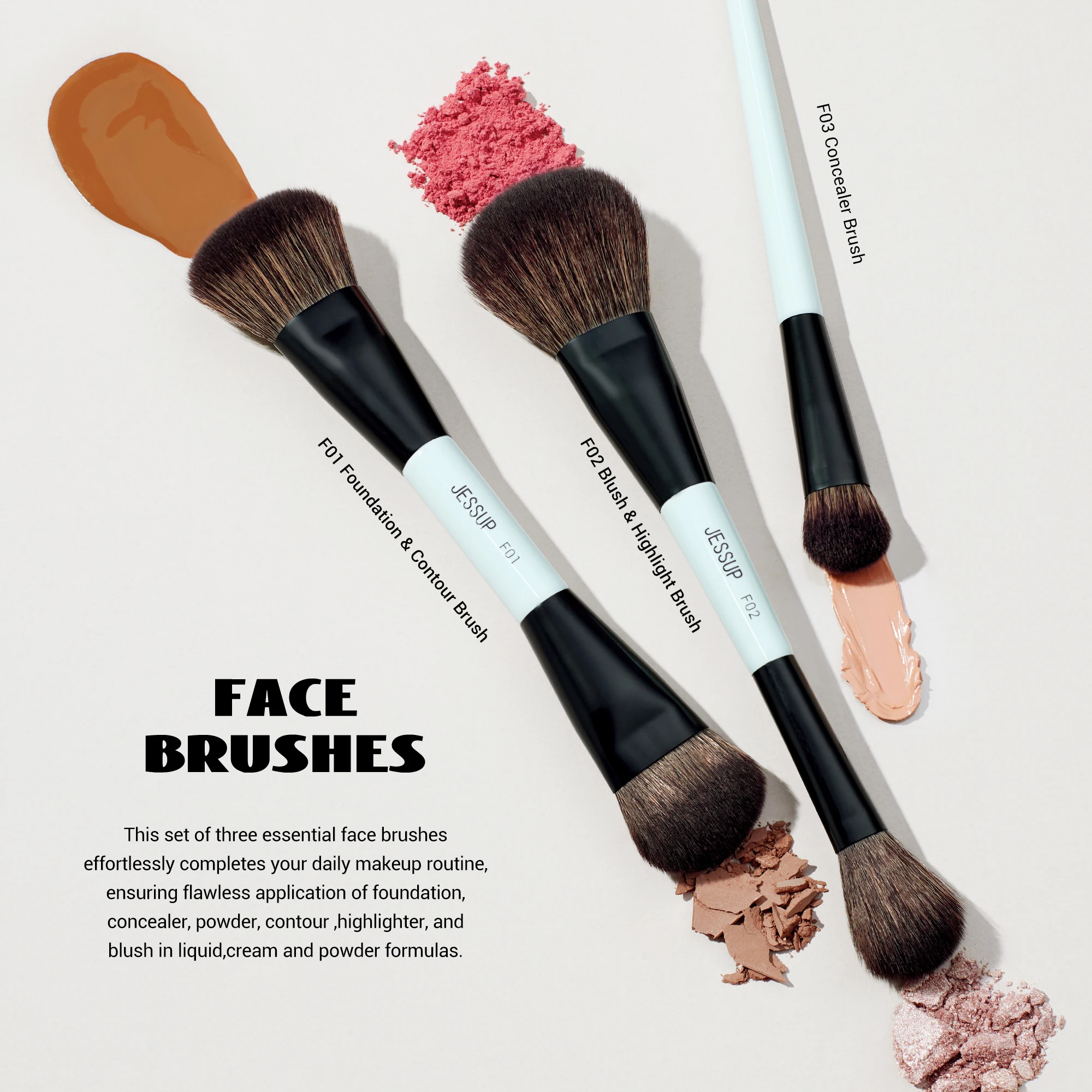 Jessup Makeup Brushes Set 2 3 6 10PCS Double Sided Foundation Contour Brush Blush Blending Eyeshadow Concealer Cruelty Free T500 AliExpress 66