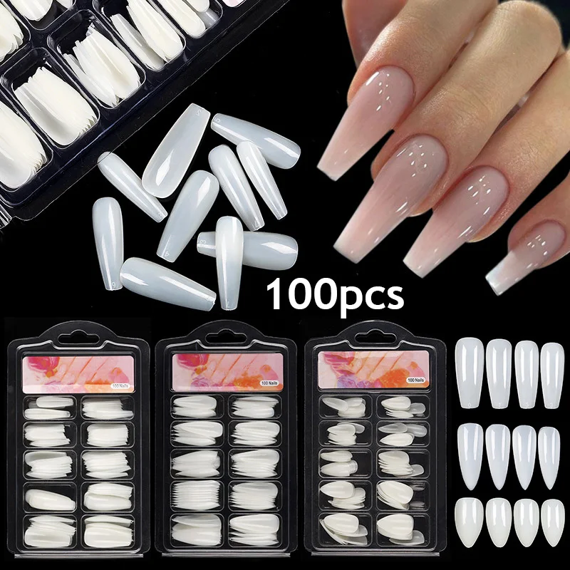 Fake-Nails-Capsule-Artificial-Short-Press-on-Nail-Full-Cover-Nail-Tips ...