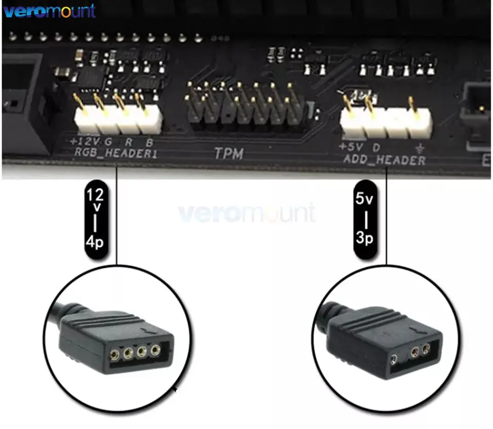 GINTOOYUN ARGB Splitter Cable 5V 3 Pin Addressable RGB Splitter Cable 3 ...