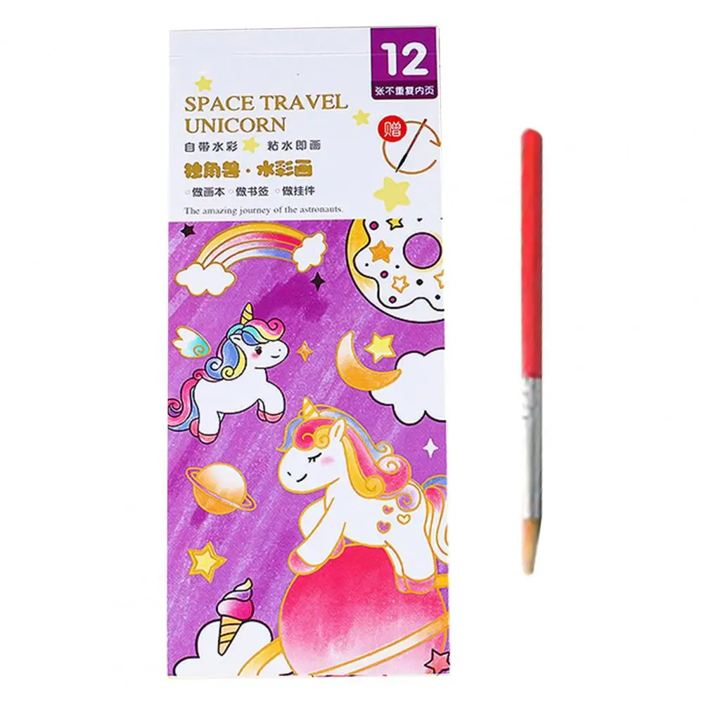 12-Sheets-5-Themes-Self-contained-Paint-Drawing-Coloring-Book-with ...