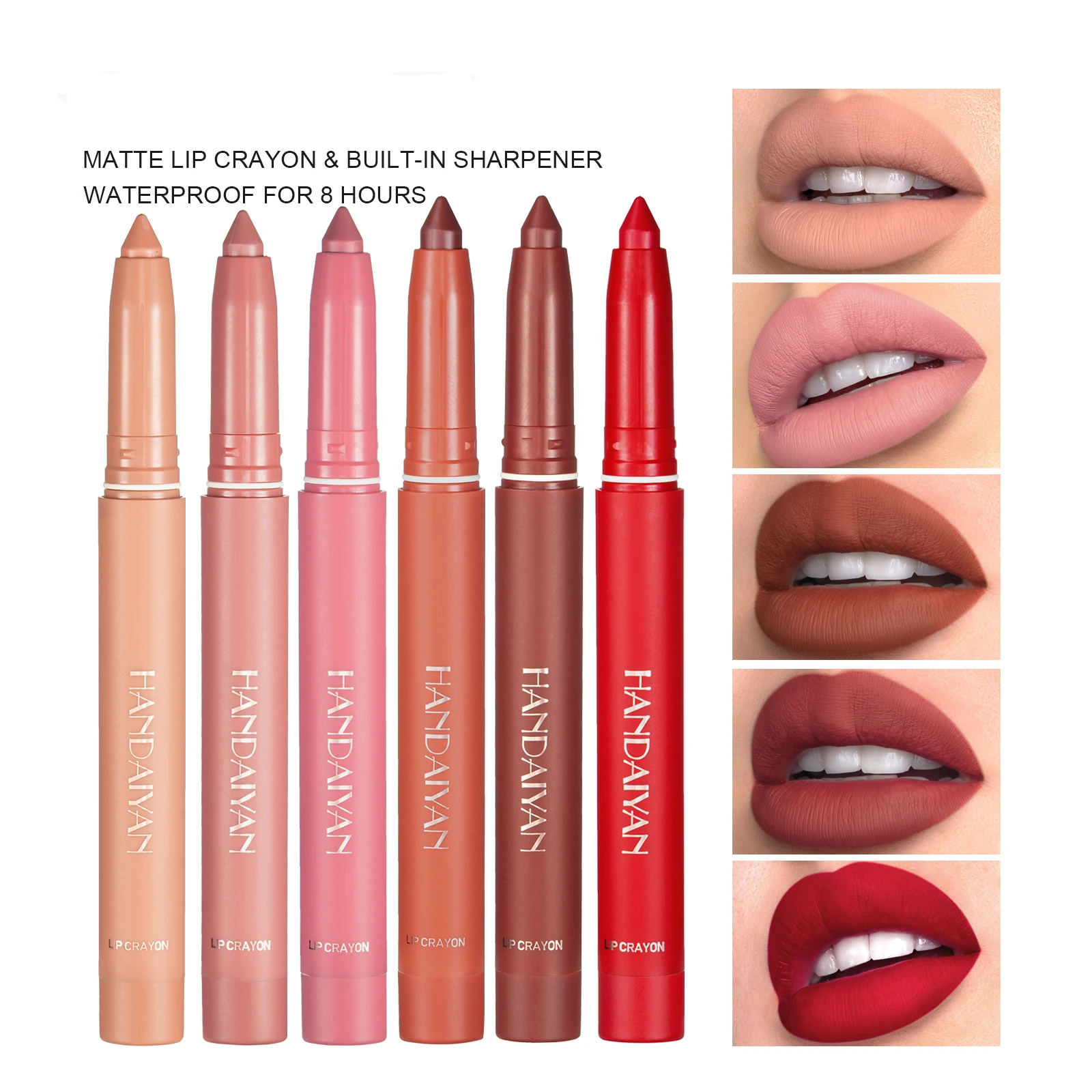 Matte-Nude-Lipstick-Lip-Liner-2-in-1-Long-Wearing-Waterproof-Lip-Ink ...