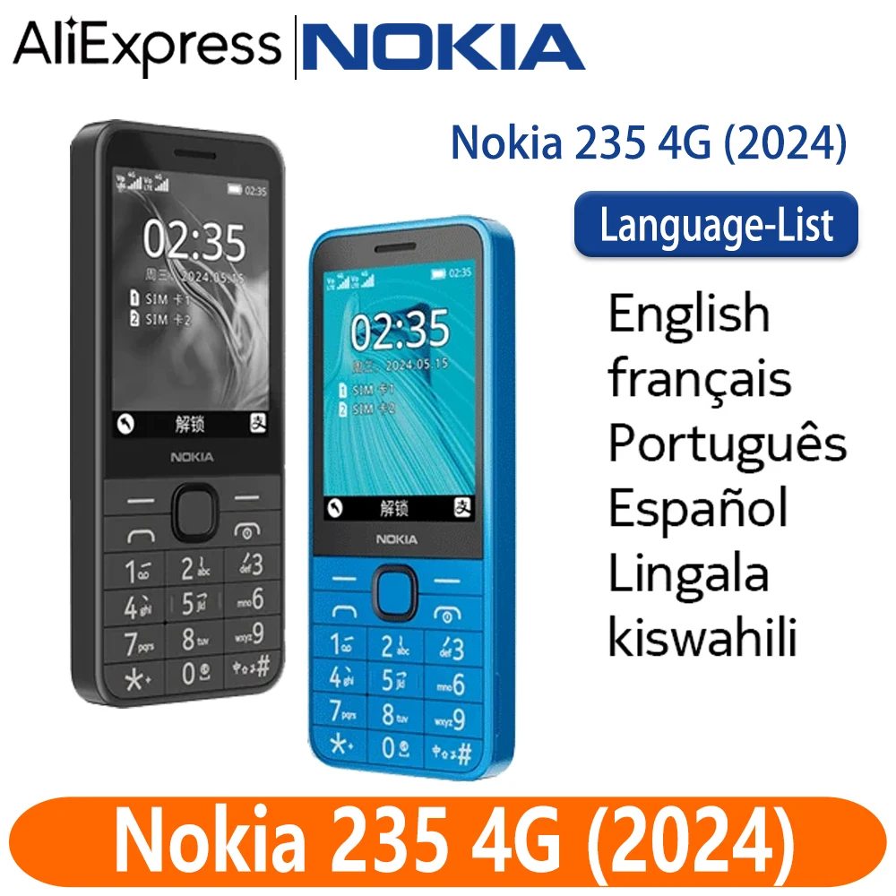 2024-New-and-Original-Nokia-235-4G-Feature-Phone-Dual-SIM-2MP-Camera ...