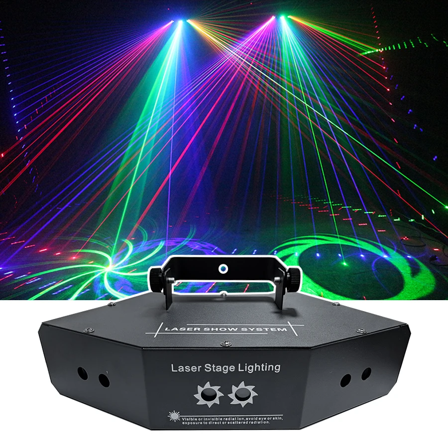 RGB-Laser-Controlado-Scanning-Luz-Stage-DJ-Color-6-Lens-Scanner-Disco ...