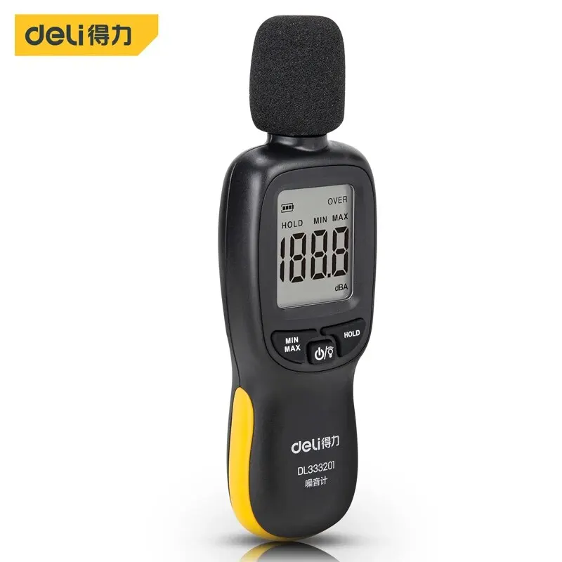 Deli Hand-Held Digital Sound Level Meter Noise Tester Sound Detector 30 ...