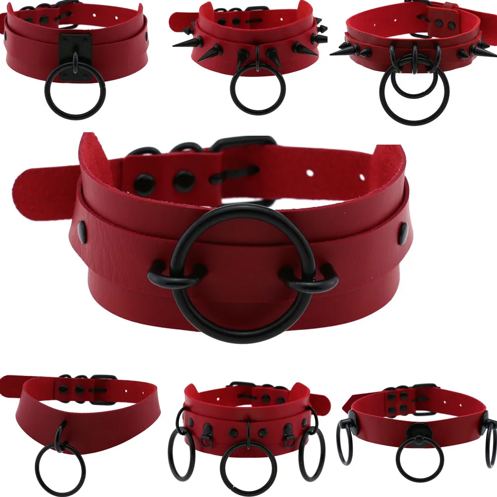 DIEZI-Vintage-Goth-Red-PU-Leather-Choker-Necklace-For-Women-Harajuku ...