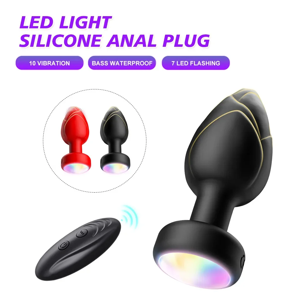 LED-Light-Anal-Vibrator-Wireless-Remote-Control-Butt-Plug-Men-Prostate-Massager-Female-Vagina ...