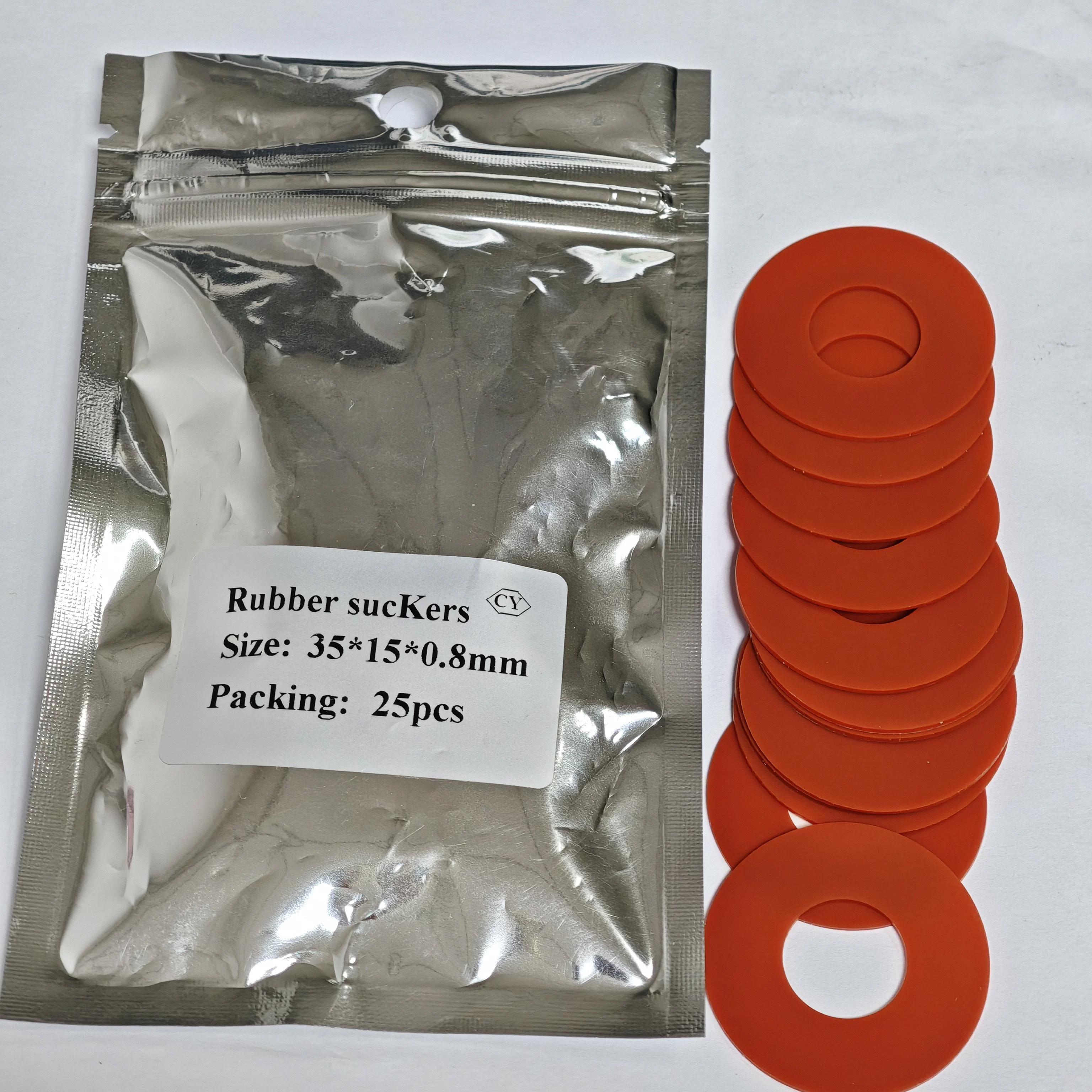 2 pack/50pcs Flat Rubber Sucker Suction Disc Red Flat Sucker for ...