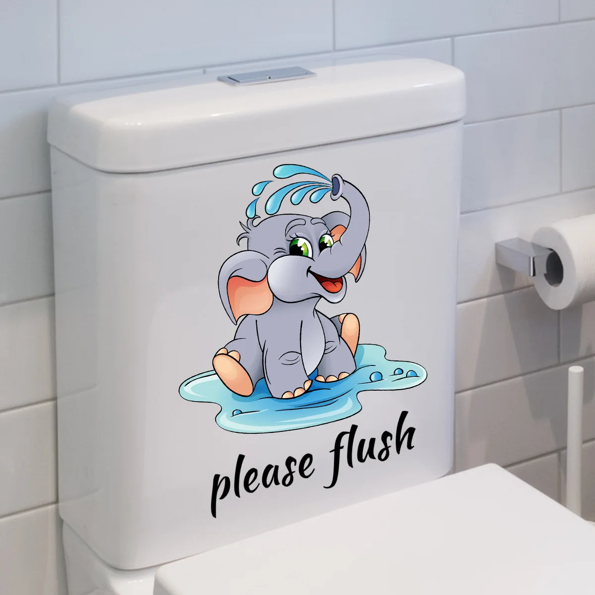Raymeel-Cartoon-Elephant-Toilet-Stickers-Cute-Home-Decoration-Mural ...