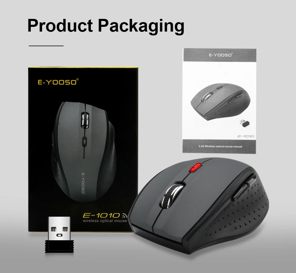 E-YOOSO E-1010 USB 2.4G Wireless Gaming office Mouse 2400 DPI optical ...