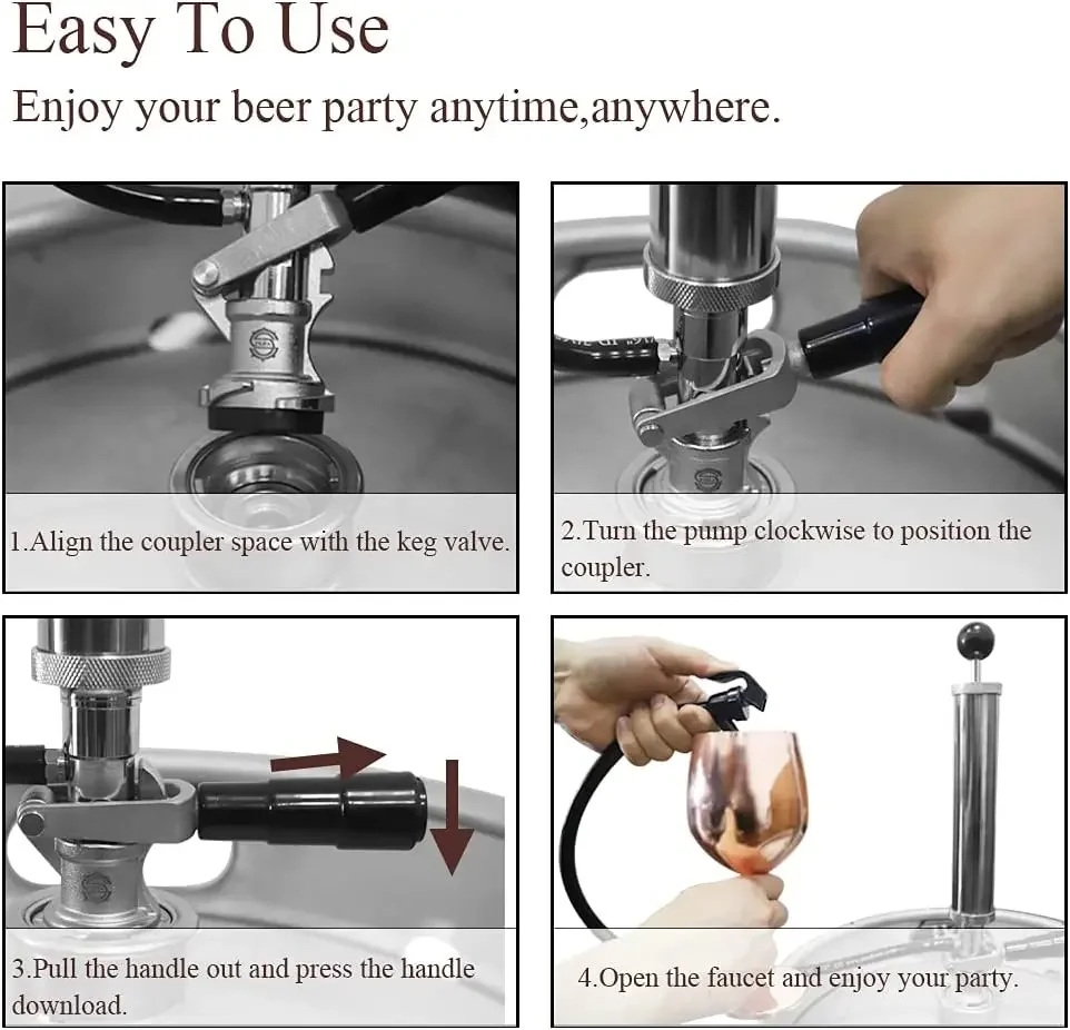 Sankey Keg Taps 4 Pack Keg Party Pump Taps - US Sankey Beer Tap System ...