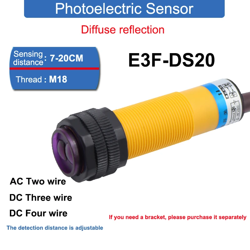 E3f Ds20c4 B2 P1 P2 Y1 Y2 C3 P3 M18 20cm Sensing Distance Diffuse