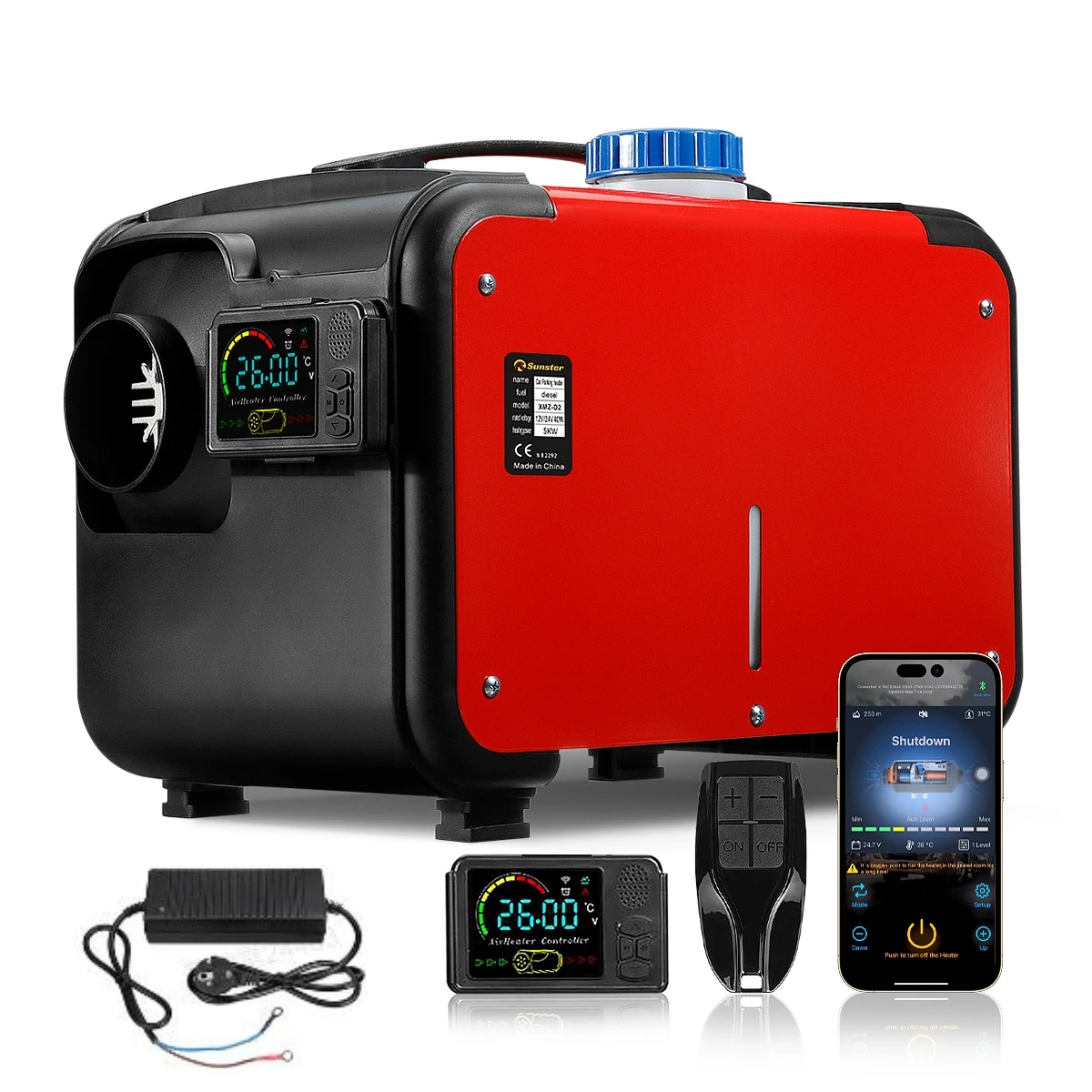 12V-24V-220V-Portable-Auxiliary-All-In-One-Diesel-Heater-LCD-APP ...