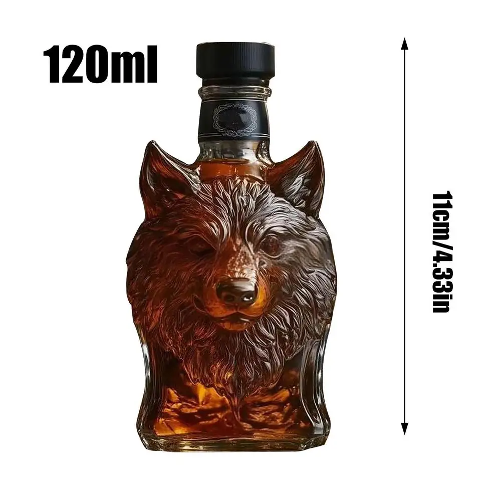 Exklusive Tierkopf Whisky Dekanter 120ml – Elefant, Hirsch, Wolf, Eule ...