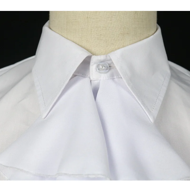Women Men Detachable Ruffled Lace Jabot Vintage Victorian Fake Collar ...