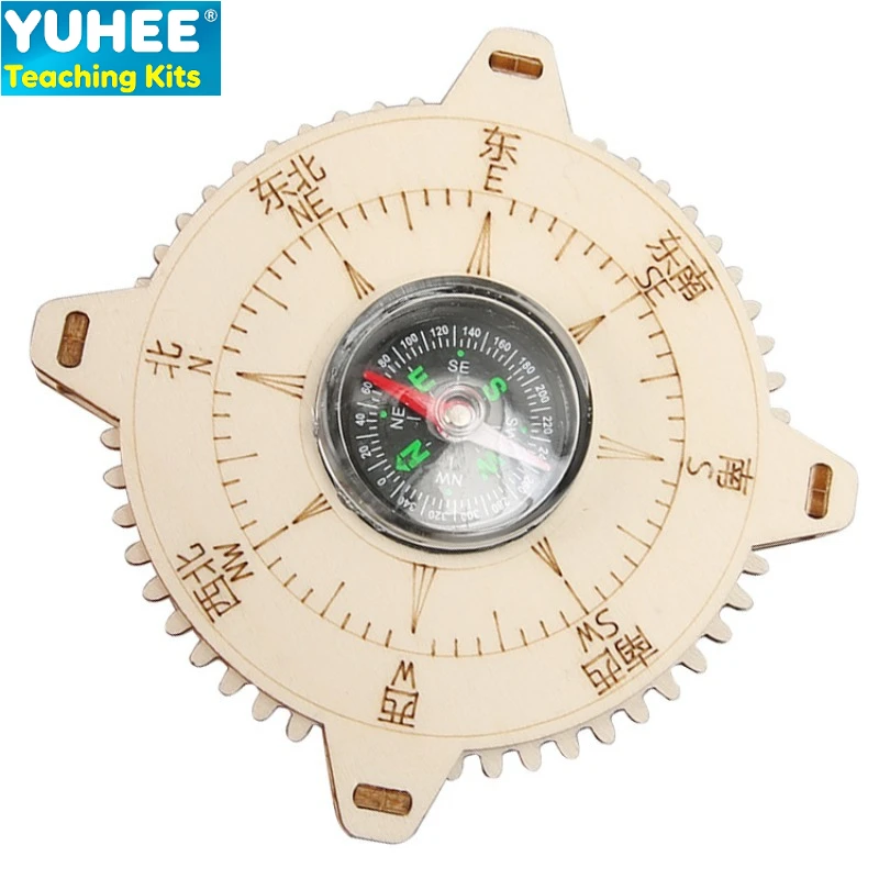 DIY Wooden Compass Science Experiment Kit Educational STEM Toy for Kids ...