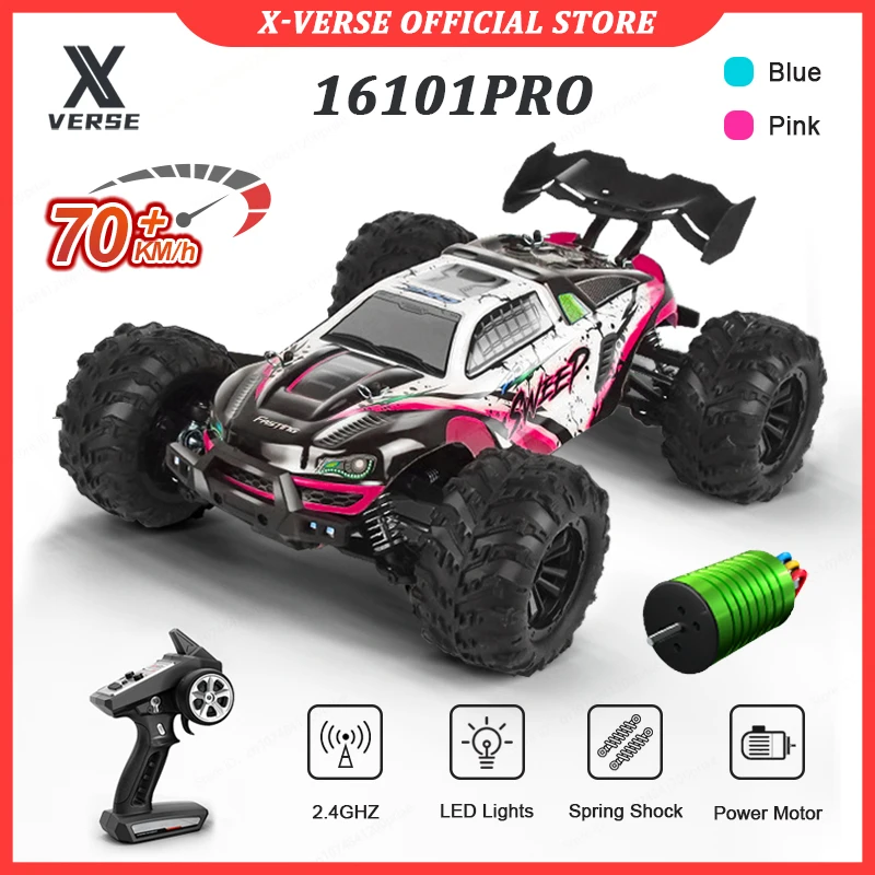 1-16-4WD-70KM-H-High-Speed-Remote-Control-Car-with-LED-2-4G-Brushless ...