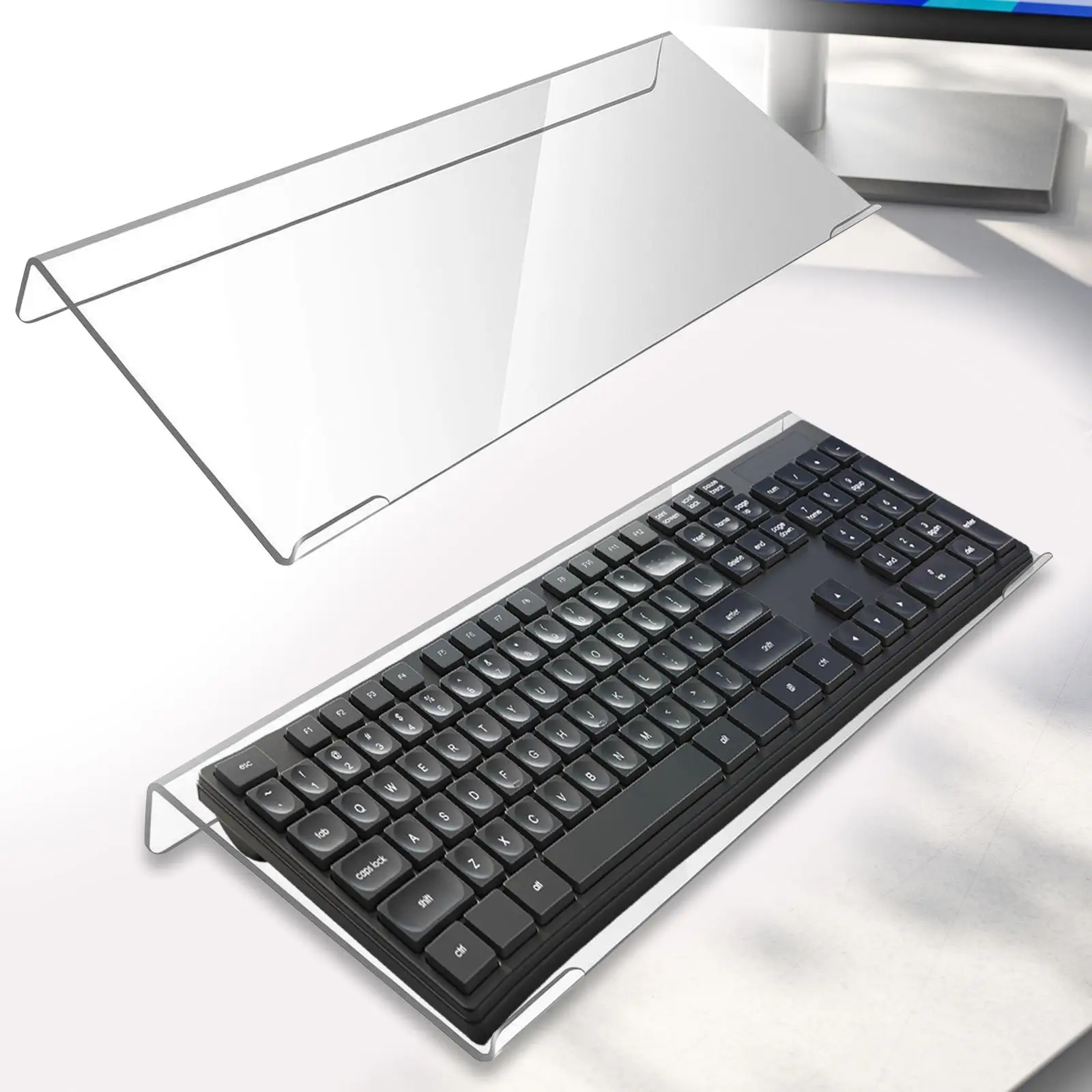 Keyboard-Rack-Portable-Clear-Easy-Ergonomic-Typing-Acrylic-Tilting ...