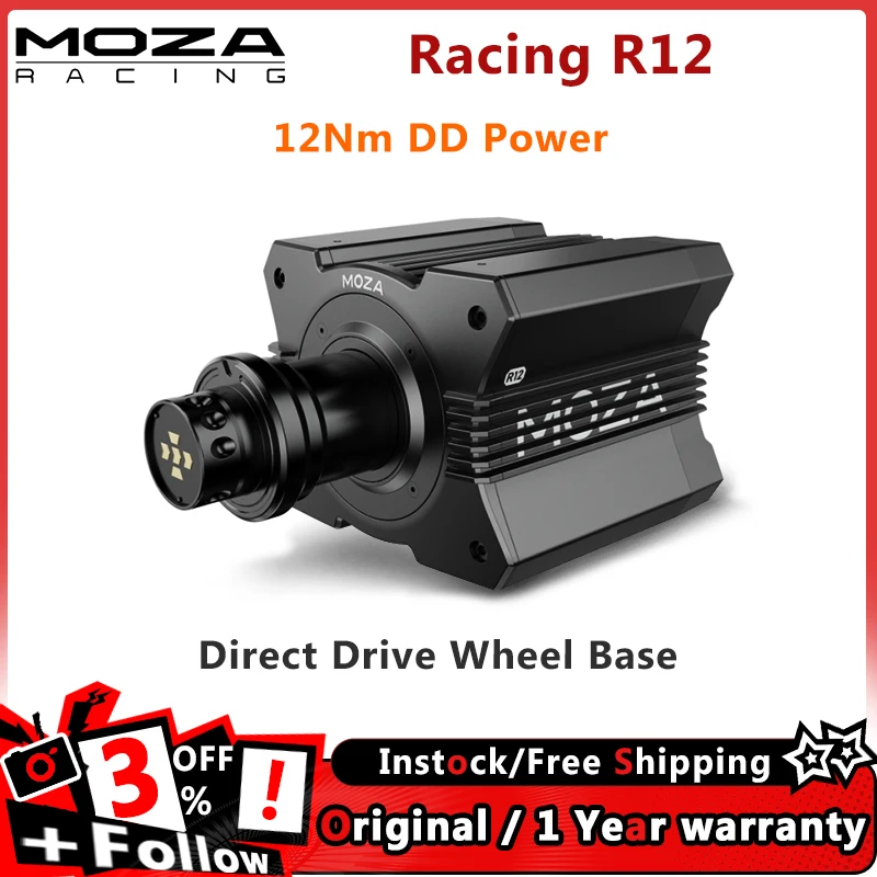 MOZA-Racing-R12-Wheel-Base-Lightweight-Design-12-N-M-Torque-Direct ...