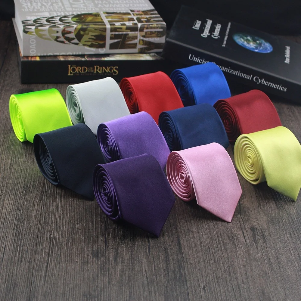 Solid-Color-Narrow-5cm-Formal-Neck-Ties-For-Men-Dress-Suit-Business ...