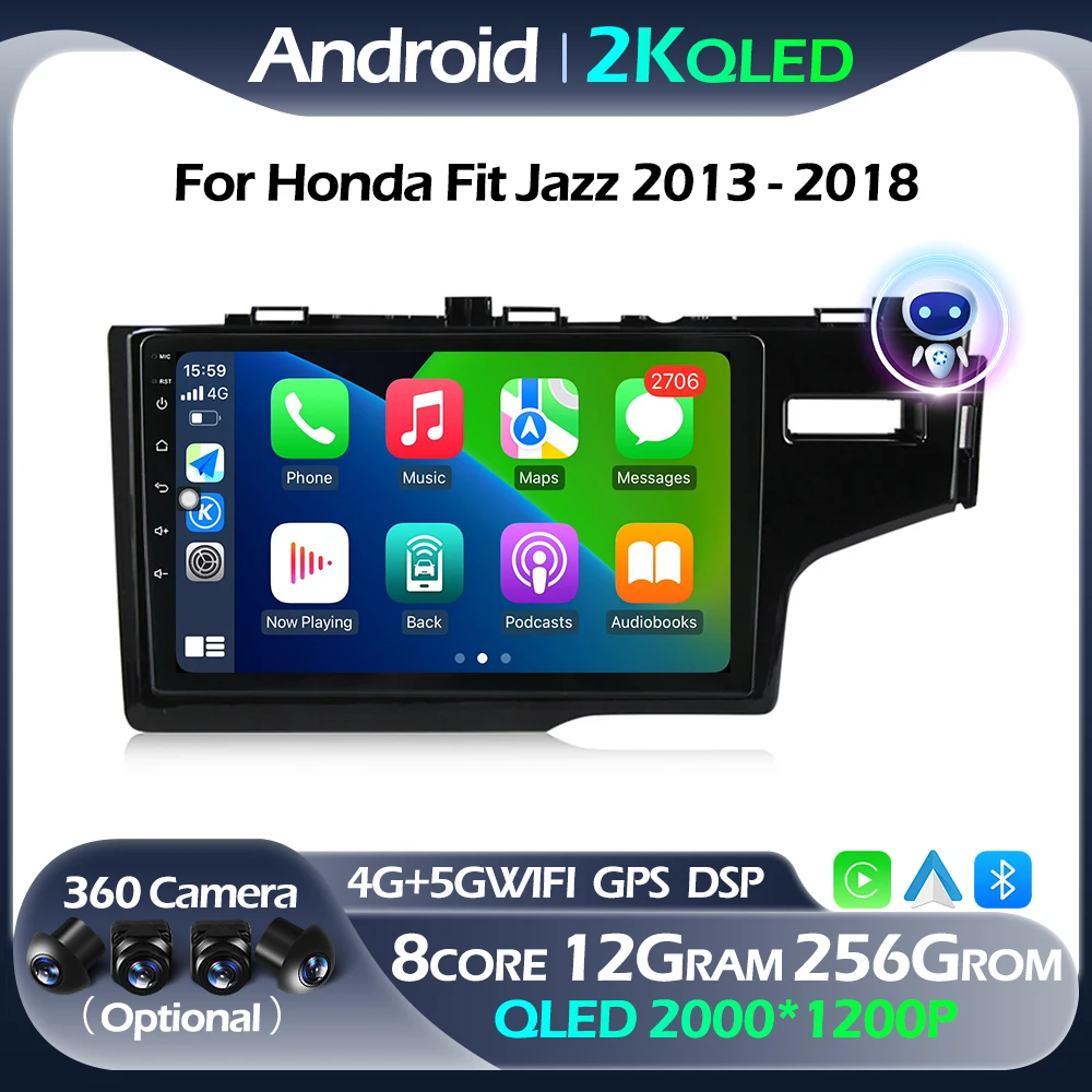 Android-For-Honda-Fit-Jazz-2013-2014-2016-2017-2018-Car-Radio-Stereo ...
