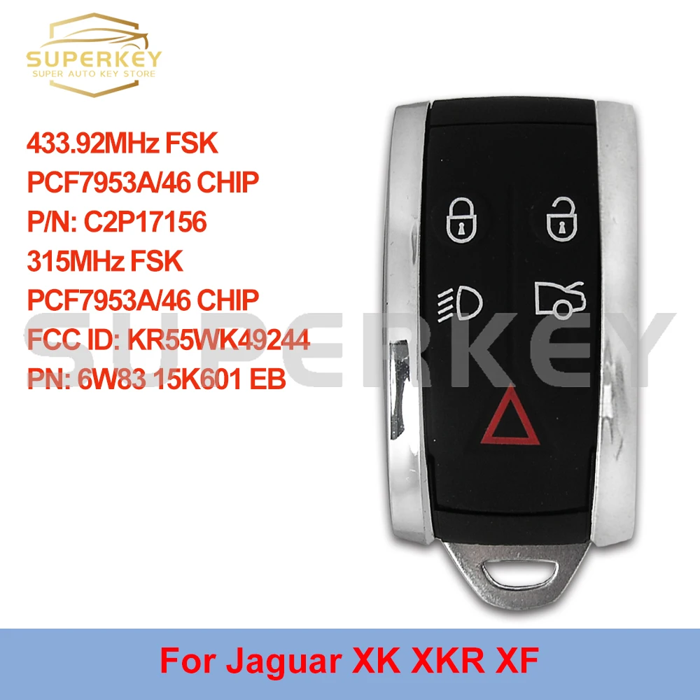 SUPERKEY-5-Button-Smart-Remote-Car-Key-Fob-for-Jaguar-XK-XF-XJ8-2007 ...