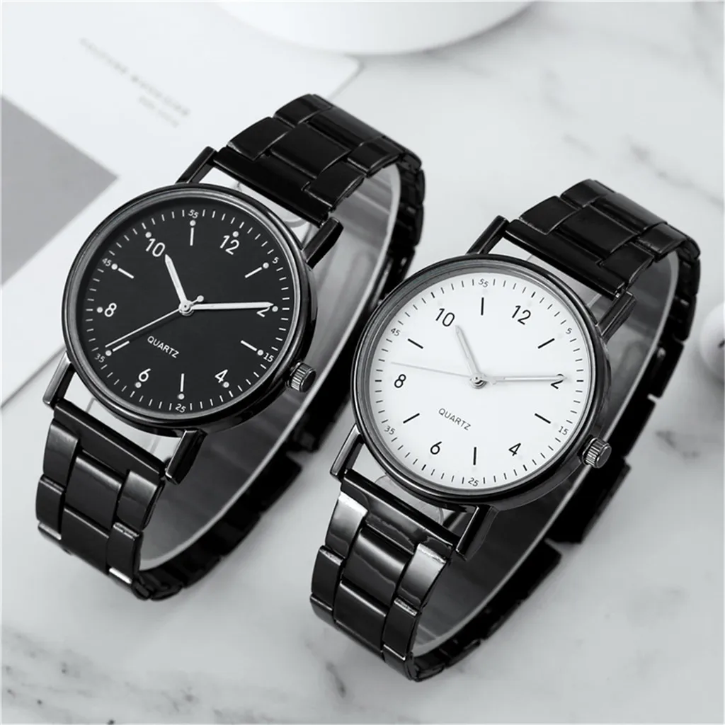 Womens-High-end-Quartz-Watch-Classic-Black-and-White-Metal-Color ...