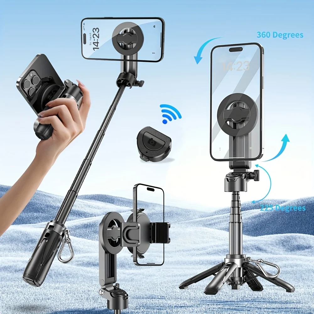 2025 Magnetic Selfie Stick Smartphone Magnetic Handle with Detachable ...