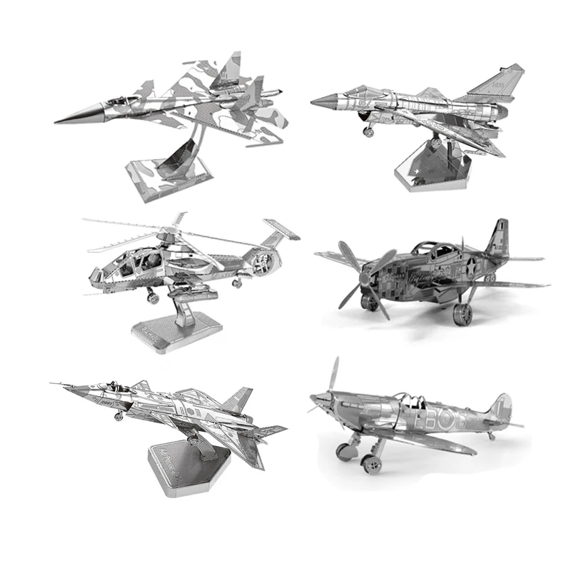 Diy Aircraft 3d Metal Puzzle Air Force J-20 J-15 F22 Fighter 747 ...